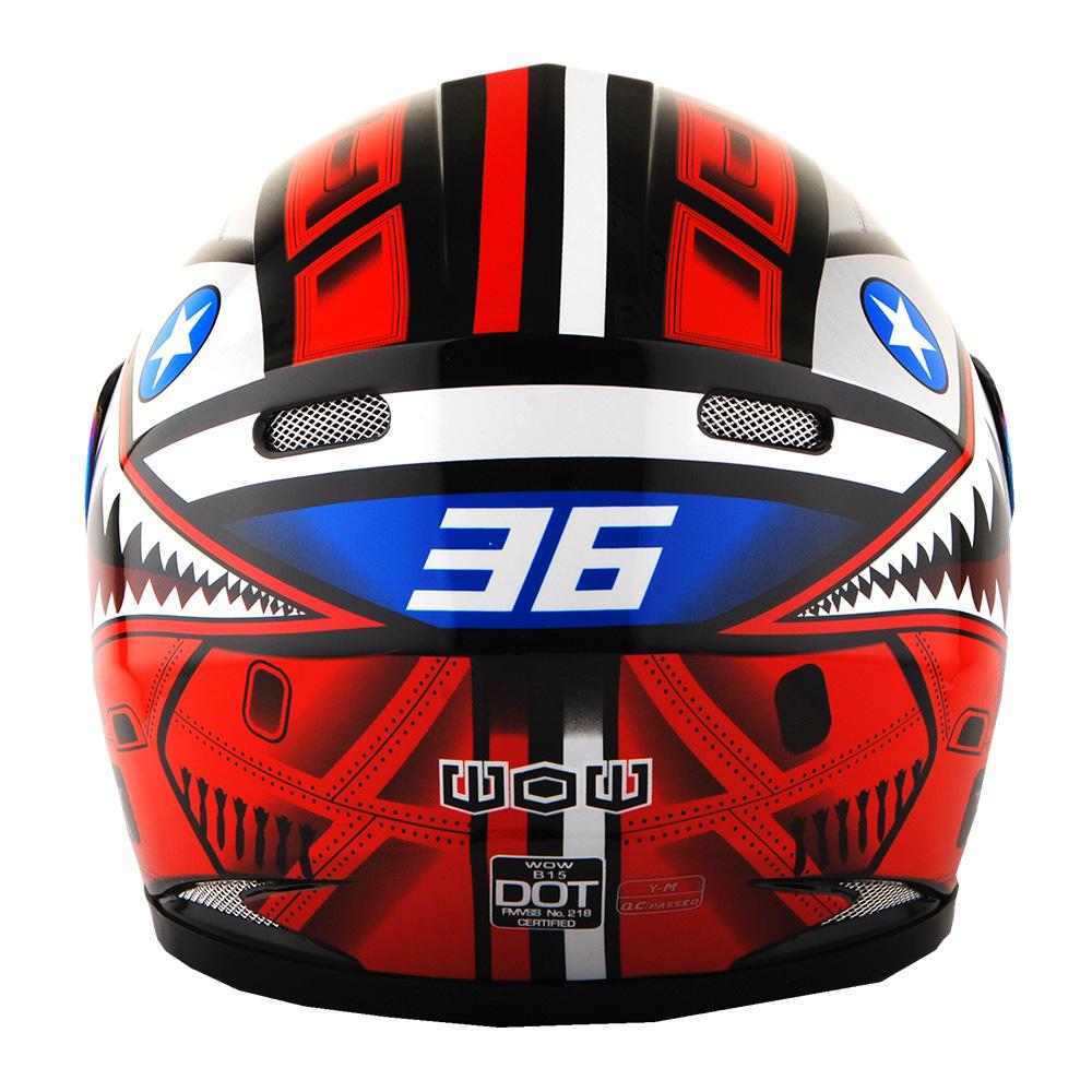 WOW Motorcycle Full Face Helmet Street Bike BMX MX Youth Kids Shark: H ...